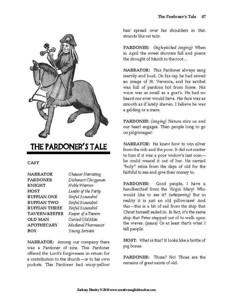 Canterbury Tales Reader's Theater Script Story Collection – Creative ...